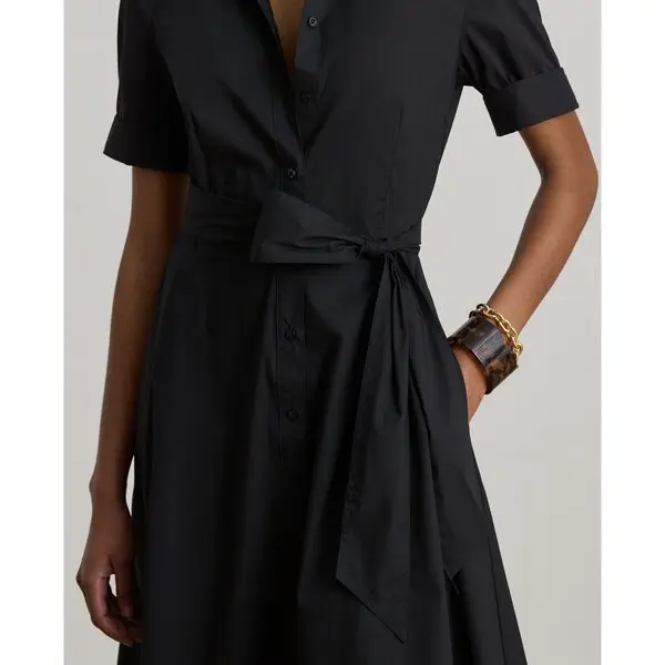 Ralph Lauren Belted Cotton-blend Shirtdress - Polo Black