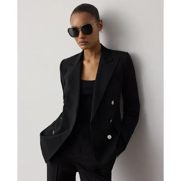 Ralph Lauren Camden Wool Crepe Jacket - Black