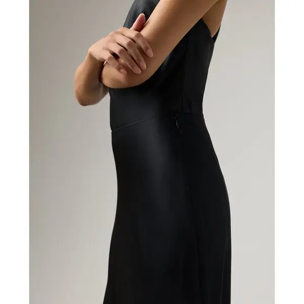 Ralph Lauren Masina Stretch Satin Skirt - Black
