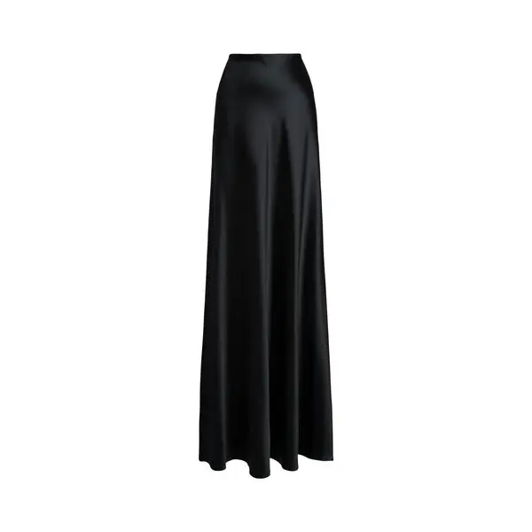 Ralph Lauren Masina Stretch Satin Skirt - Black