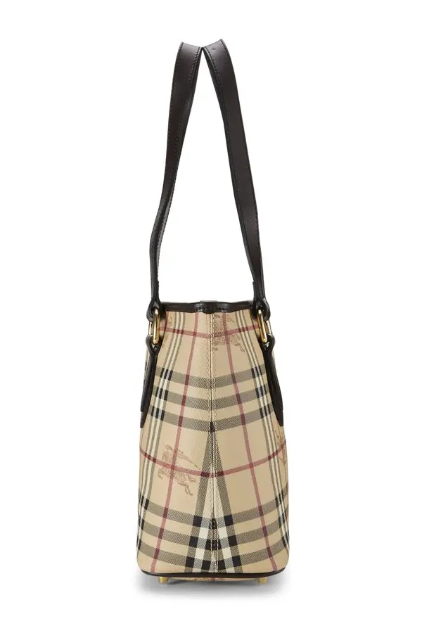 Burberry Haymarket Check Coated Canvas Tote - Brown