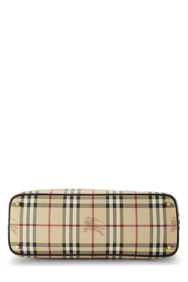 Burberry Haymarket Check Coated Canvas Tote - Brown