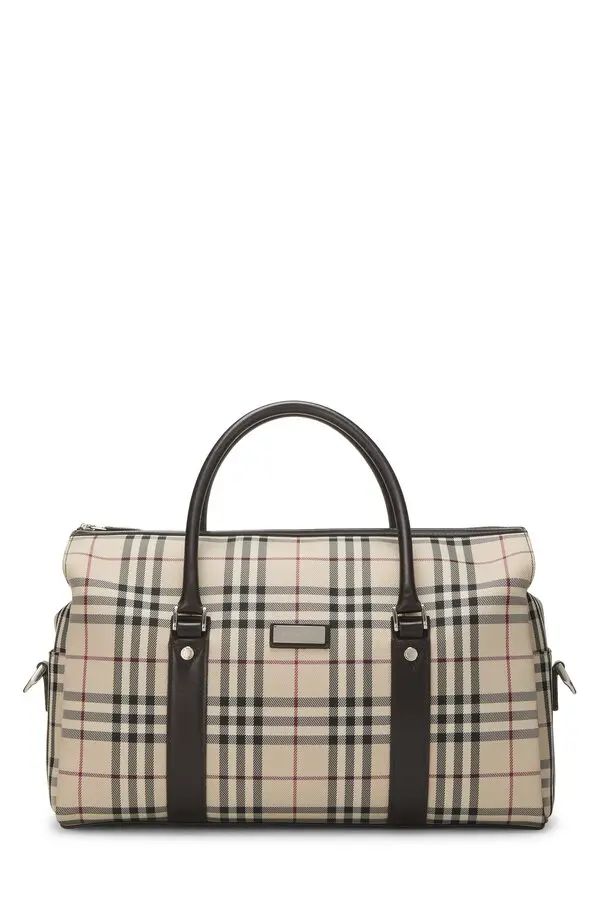 Burberry Check Duffle - Brown