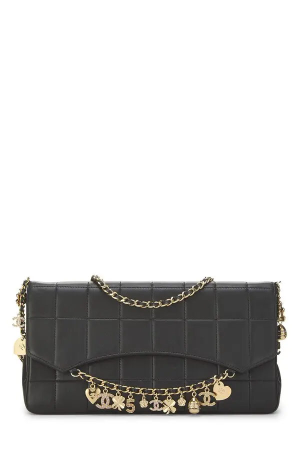 Chanel Lambskin Chocolate Bar Lucky Charms Flap Bag - Black