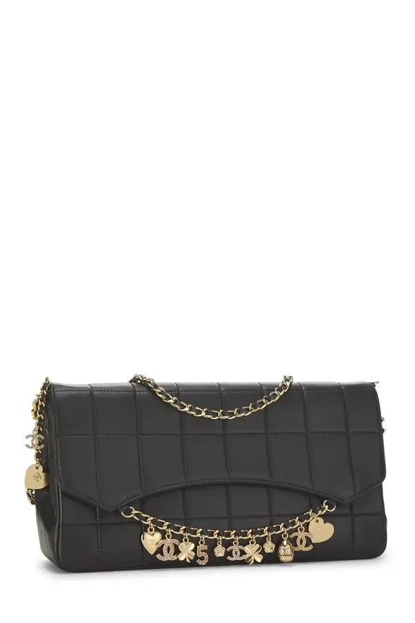 Chanel Lambskin Chocolate Bar Lucky Charms Flap Bag - Black