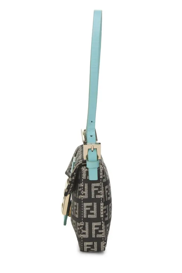 Fendi Navy Zucchino Canvas Baguette