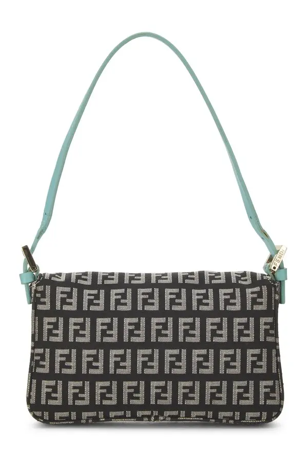 Fendi Navy Zucchino Canvas Baguette