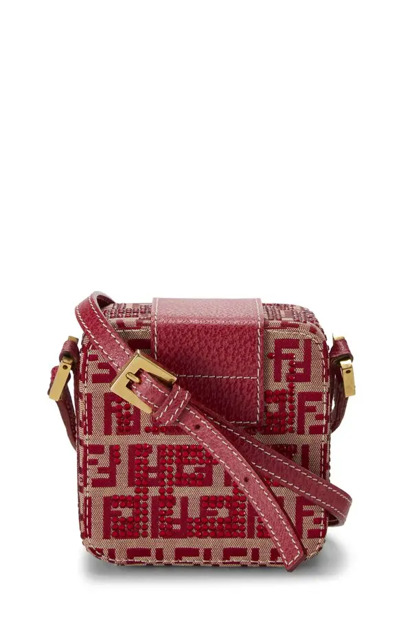 Fendi Crystal Embellished Cube Crossbody