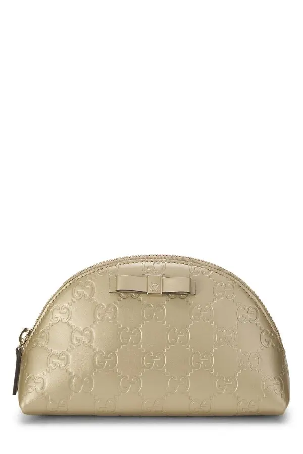 Gucci Ssima Bow Cosmetic Pouch - Gold