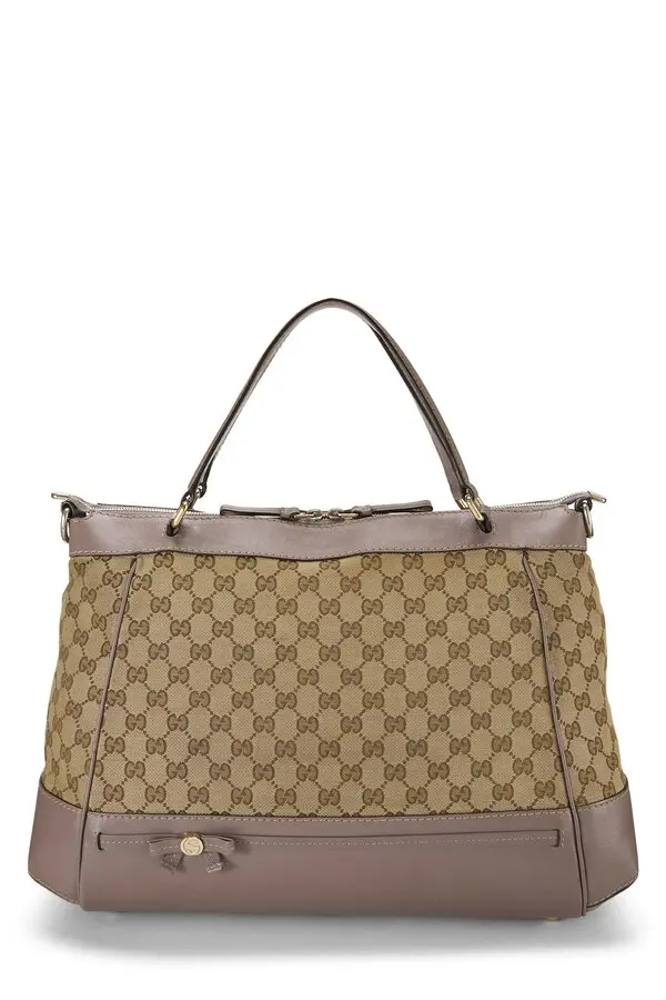 Gucci Purple Original Gg Mayfair Tote - Beige
