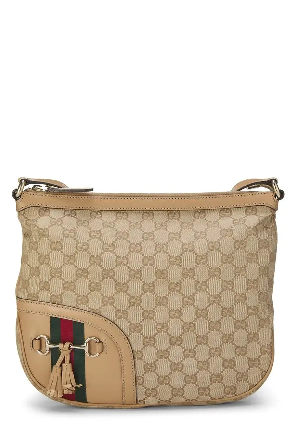 Gucci Original Gg Horsebit Tassel Crossbody - Beige