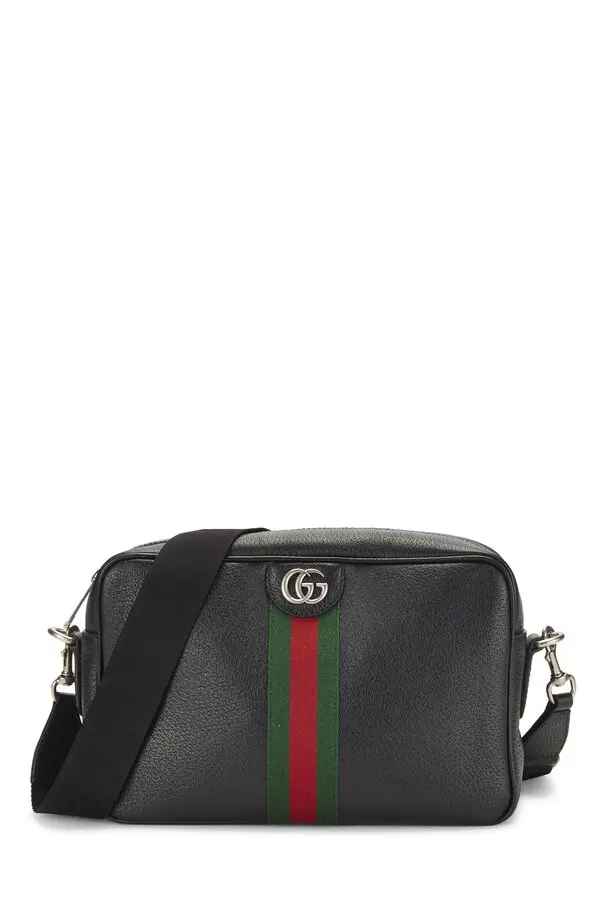Gucci Leather Web Ophidia Crossbody - Black