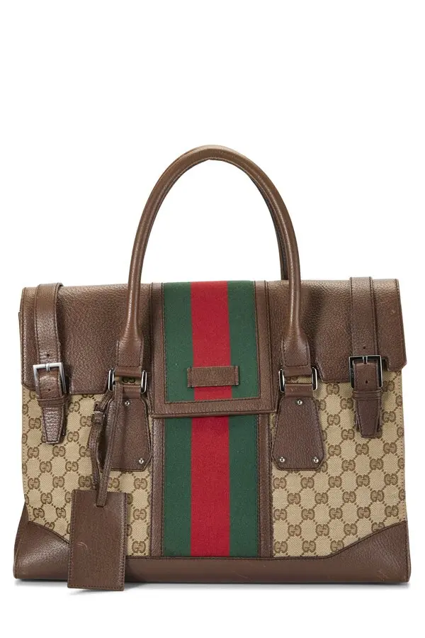 Gucci Original Gg Satchel Briefcase - Brown