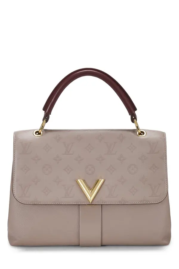 LOUIS VUITTON Calfskin Leather Very Top Handle Bag - Beige