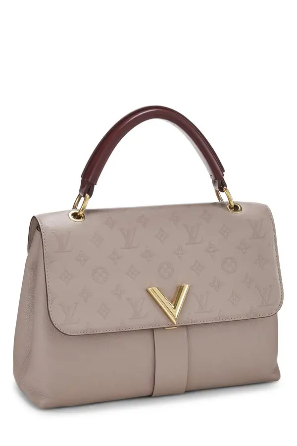 LOUIS VUITTON Calfskin Leather Very Top Handle Bag - Beige