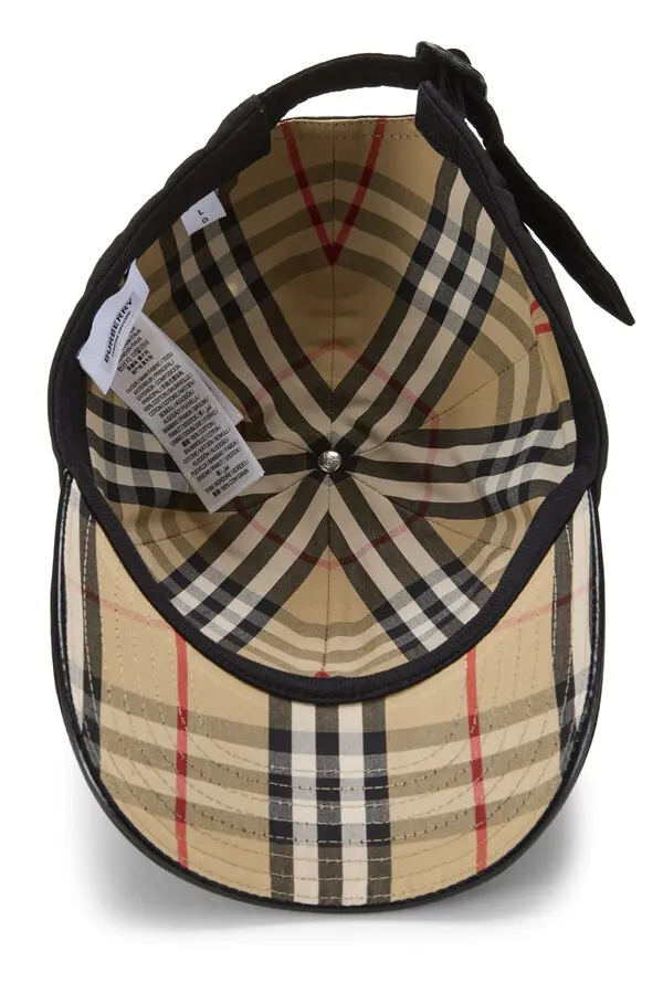 Burberry Canvas Check Baseball Cap Large