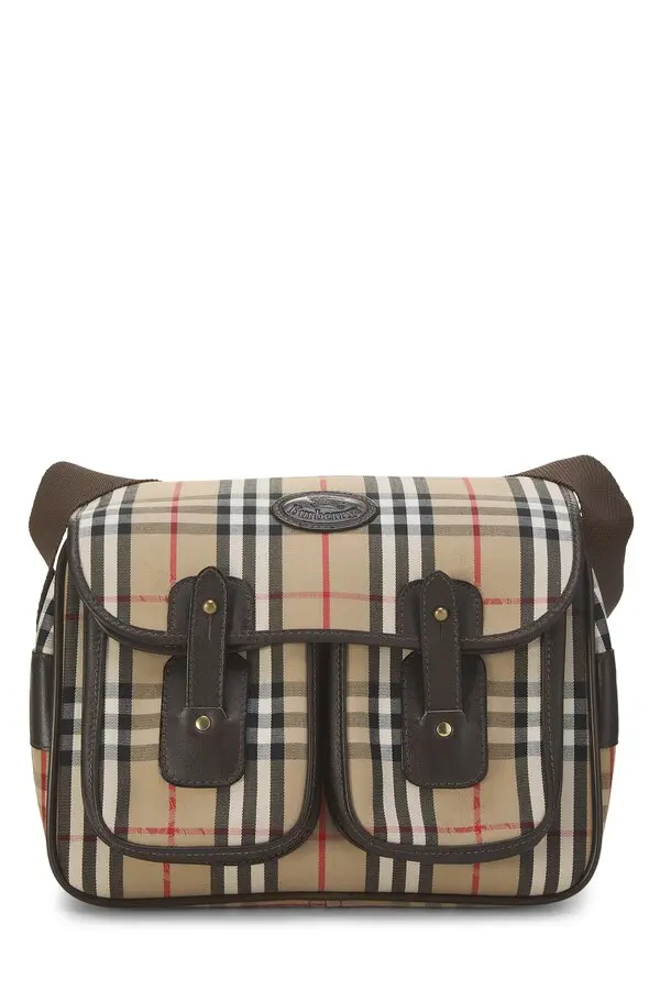 Burberry Haymarket Check Front Pocket Messenger - Brown
