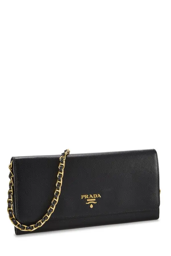 Prada Saffiano Continental Wallet On Chain