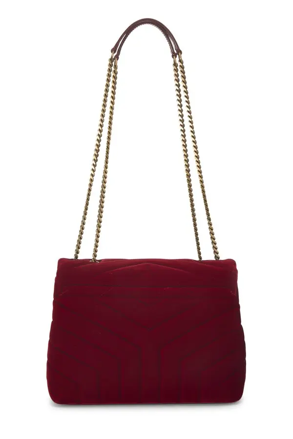Saint Laurent Velvet Lou Lou Bag Small - Red