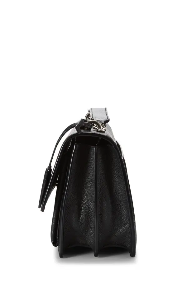 Saint Laurent Grainy Leather Sunset Shoulder Bag - Black