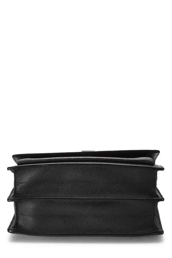 Saint Laurent Grainy Leather Sunset Shoulder Bag - Black