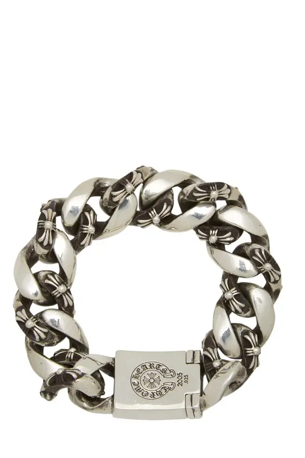 Chrome Hearts Sterling Cross Box Id Fancy Link Bracelet