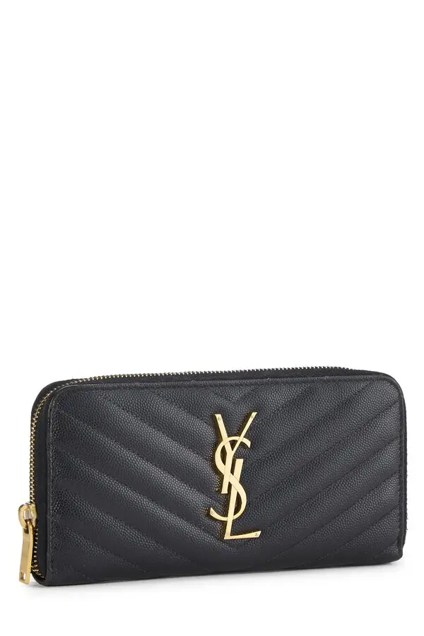 Saint Laurent Grainy Zip Around Wallet