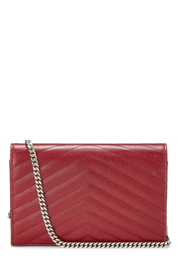 Saint Laurent Grained Calfskin Envelope Wallet On Chain