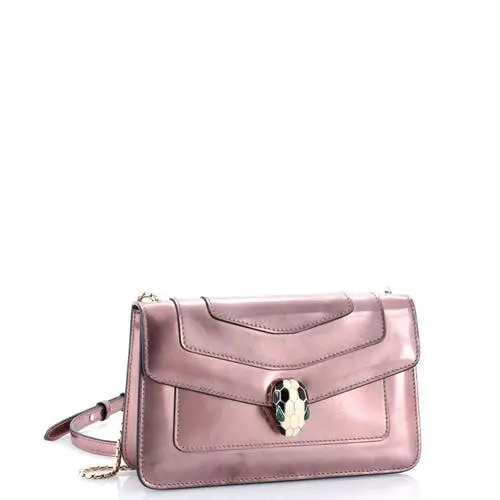 BVLGARI Serpenti Forever Shoulder Bag Metallic Leather Small