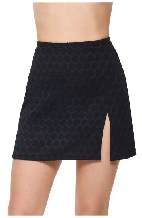 GOTTEX Chained Reaction Textured Pull-on Skirt Cover-up - Black