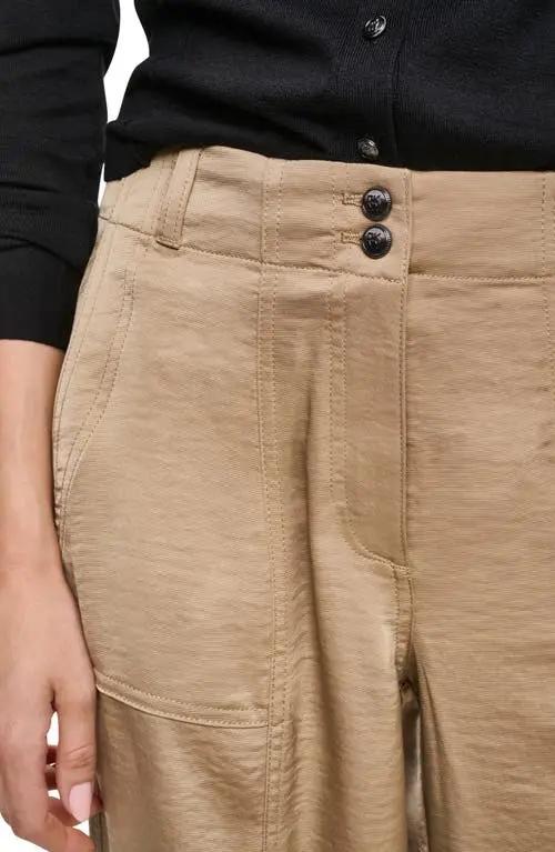 Dkny Wide Leg Glazed Pants - Travertine