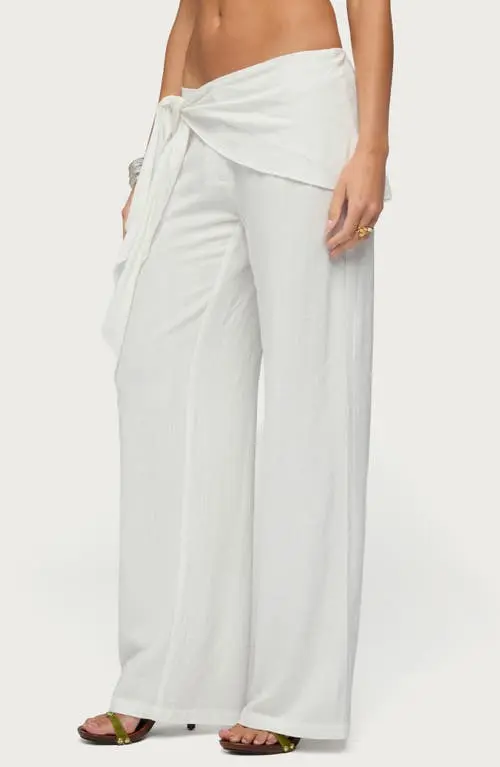 EDIKTED Suki Belted Sarong Cotton & Linen Pants