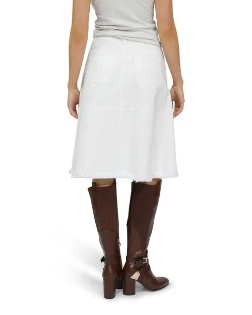 BELLE & BLOOM Let Me Wander Button Front Denim Midi Skirt