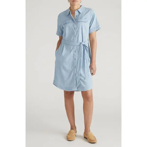 Universal Standard Perfect Tencel Chambray Shirtdress - Pacific Blue
