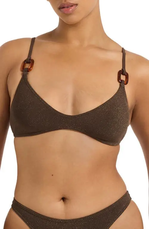 Bond Eye Ring Edwards Shimmer Bikini Top - Walnut