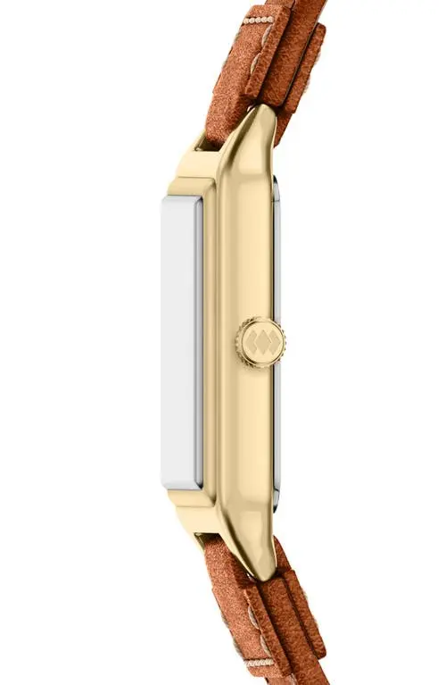 Fossil Raquel Rectangular Leather Strap Watch - Brown