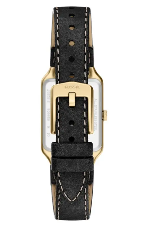 Fossil Raquel Leather Strap Watch - Gold/black