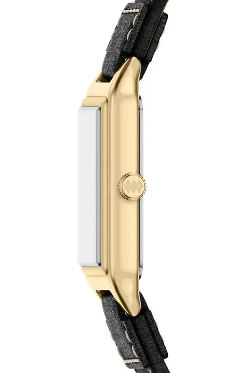 Fossil Raquel Leather Strap Watch - Gold/black