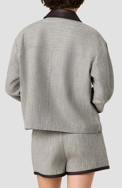 French Connection Herringbone Jacket With Contrast Collar