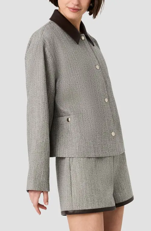 French Connection Herringbone Jacket With Contrast Collar