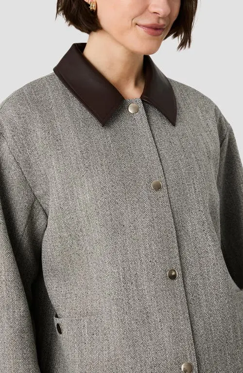 French Connection Herringbone Jacket With Contrast Collar