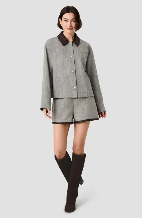 French Connection Herringbone Jacket With Contrast Collar