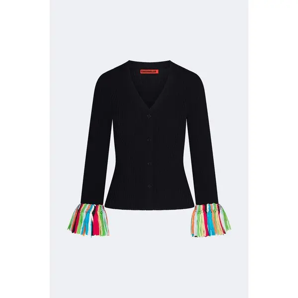 SIMONMILLER Cara Knit Fringe Cardigan