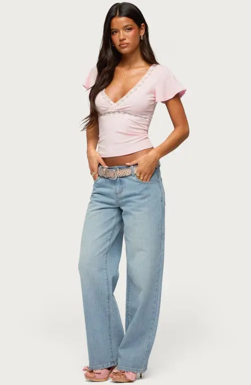 EDIKTED Cresida Low Rise Straight Leg Jeans