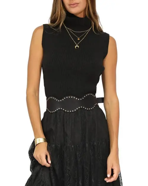 BELLE & BLOOM No Other Love Leather Studded Belt