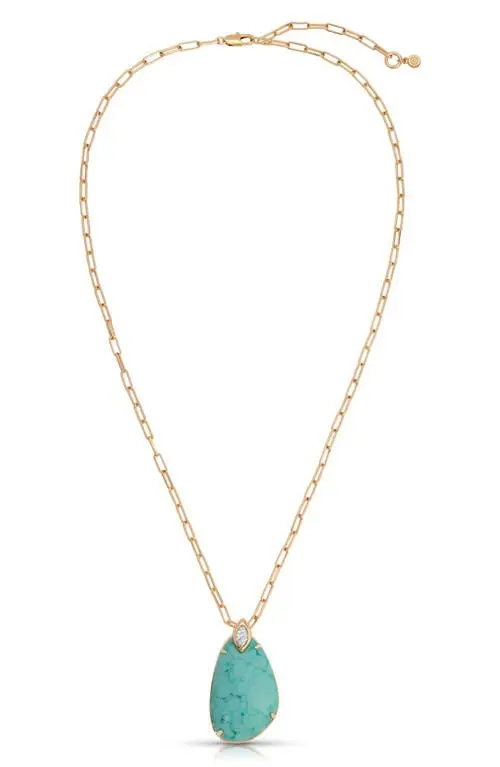 Ettika Majestic Reconstituted Pendant Necklace - Turquoise