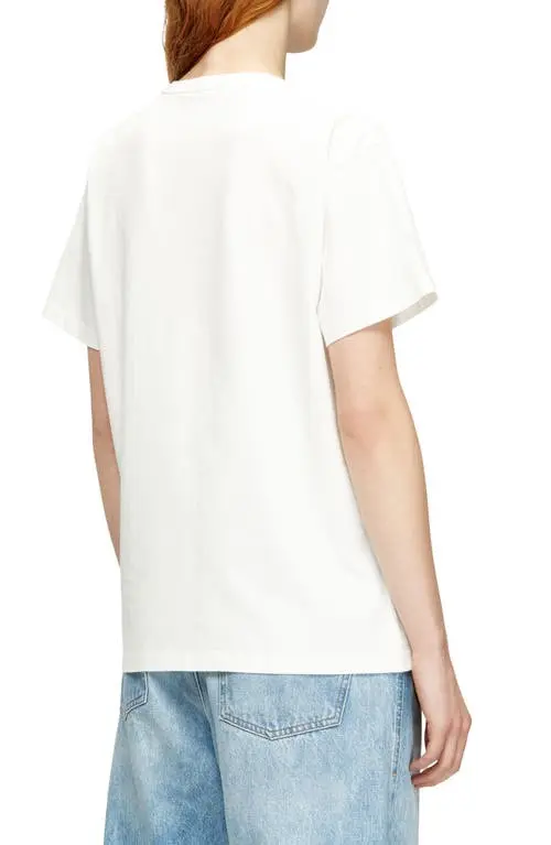 DIESEL® Metallic Oval D Cutout T-shirt - Off/white