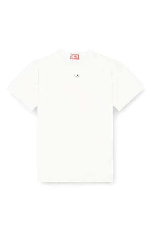 DIESEL® Metallic Oval D Cutout T-shirt - Off/white