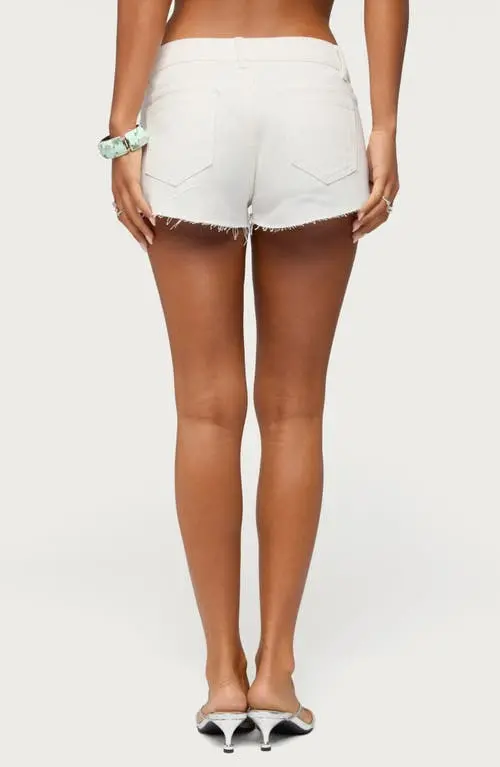 EDIKTED Gia Gem Low Rise Micro Denim Shorts