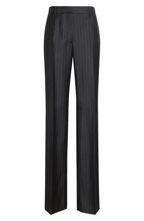 TOM FORD Pinstripe Wool Grain De Poudre Trousers - Black